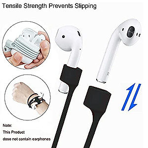 Magnetic Anti-Lost Straps for AirPods, Soft Silicone Sports Lanyard, Neck Rope Cord -(3-Pack) Wireless Headphones Anti-Lost Rope (Black White Blue)