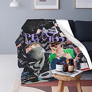 EGGPOD Peso Music Poster Pluma Throw Blanket Warm Cozy Plush Bed Blanket Sofa Bed Couch Decor Gifts for Men Women and Kids
