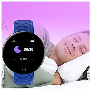 Viflosae 1.44-Inch Color Round Screen Smart Watch, Fashion Round Screen Health Data Recording Function Caller Id Watch, High Sensitivity, Single Button Control (Black)