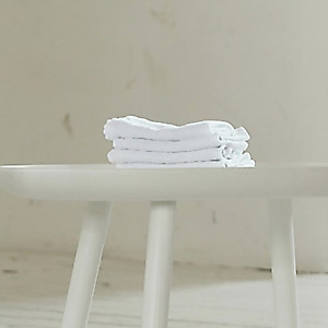 LinenMe Wash Cloths x4 100% Linen , 12 by 12-Inch, Optical White