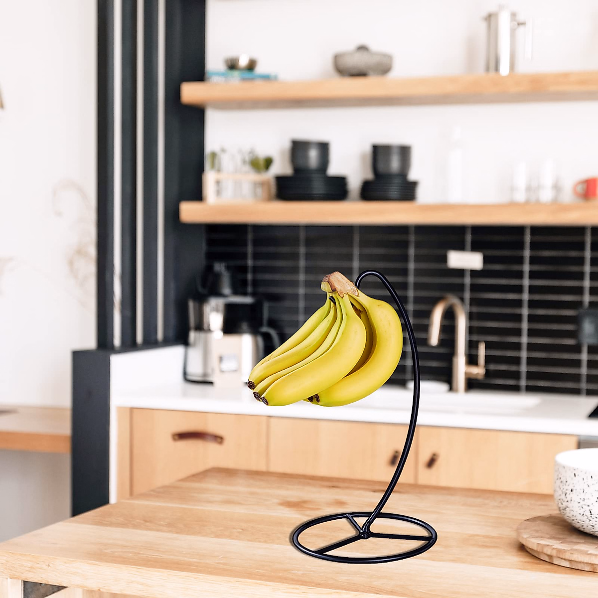 FFQ Banana Holder Stand,Banana Hanger Tree Stand Hook for Kitchen Countertop, Banana Hook Stand hold 15lb banana