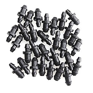 Sowaka 30 Pcs Drip Irrigation Plugs Plastic Black 1/4 Inch Tube End Goof Hole Plugs Irrigation Stoppers for Home Garden Lawn Supplies