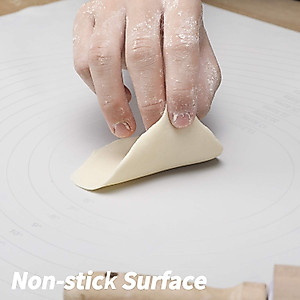 LONGFITE Extra Large 23.6''x19.7'' Silicone Baking Mat for Dough Rolling Pastry Fondant Mat Nonstick and Nonskid Heat Resistent, Dining Table Mat and Placemat (Extra Large Gray)