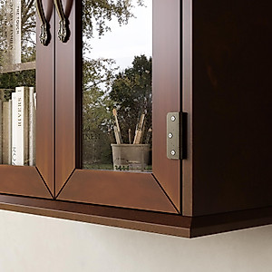 ChooChoo Wood Medicine Cabinet with Acrylic Doors, Bathroom Wall Cabinet with Adjustable Shelves Over The Toilet, Rustic Cabinet Wall Mounted for Bathroom, Kitchen, Living Room, Solid Wood Cherry