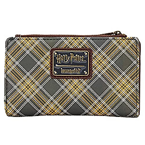 Loungefly Harry Potter Hufflepuff Plaid Pattern Faux Leather Wallet
