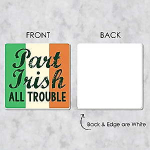 Big Dot of Happiness St. Patrick’s Day - Funny Saint Patty’s Day Party Decorations - Drink Coasters - Set of 6