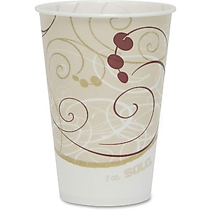 SOLO R7N-J8000 7 oz Symphany Waxed Paper Cold Cup (Case of 2000), beige, 3.7"