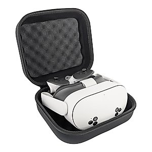 CASEMATIX Mighty and Compact Slim Hard Shell VR Headset Case Compatible with Meta Quest 3S and Quest 3 VR Headset and Accessories, Not Compatible with Elite Strap