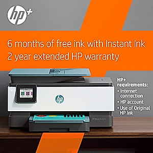 HP OfficeJet Pro 8028e All-in-One Wireless Color Inkjet Printer, Print Copy Scan Fax for Home Office Use, 20 ppm, Auto Duplex, 2.7" Color TS, Wi-Fi, Lanbertent Printer Cable