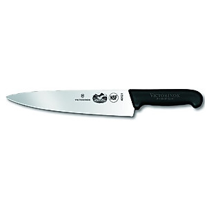 Victorinox 10 in. Chef's Knife & Fibrox Pro 6-inch Curved Boning Knife with Semi-Stiff Blade, Black