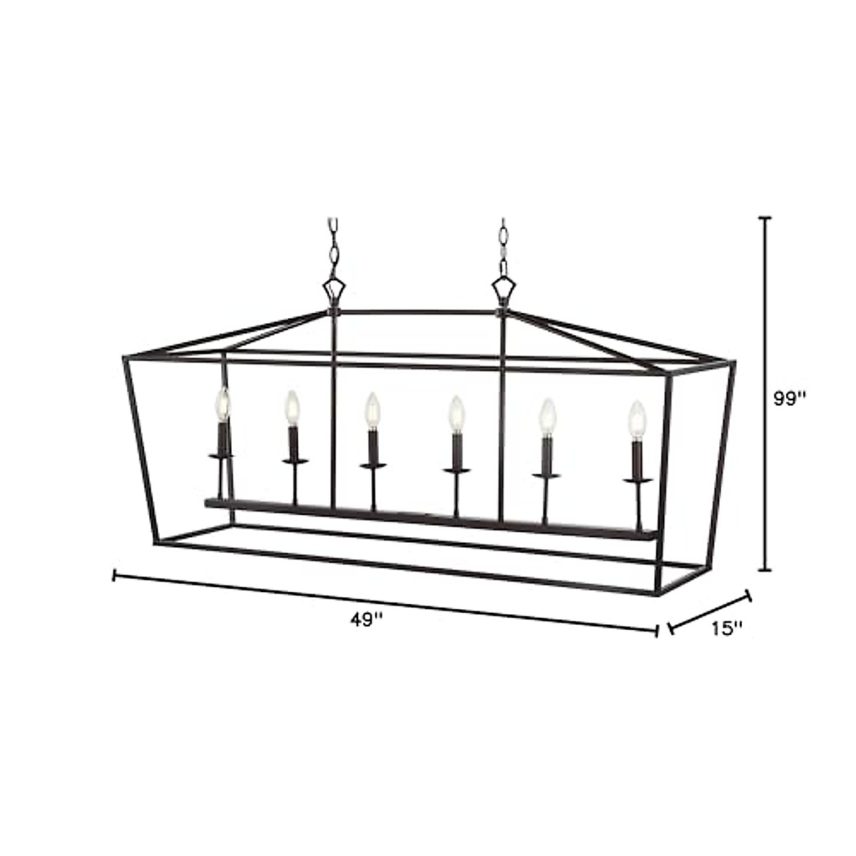 JONATHAN Y JYL7439A Pagoda Lantern Dimmable Adjustable Metal LED Pendant Classic Traditional Farmhouse Dining Room Living Room Kitchen Foyer Bedroom Hallway, 49 in, Oil Rubbed Bronze