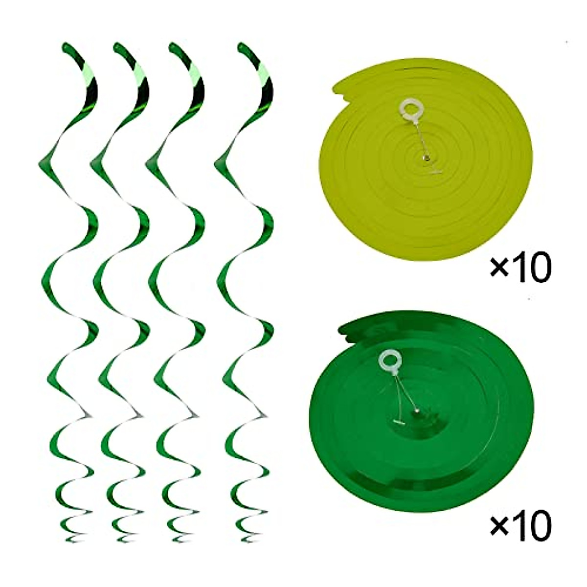 44 Pcs of St. Patrick's Day Hanging Decorations Swirls Shamrock Clover Leprechaun Horseshoe Ceiling Foil Swirls for Home Office Classroom Decor - Saint Patrick's Day Irish Party Supplies