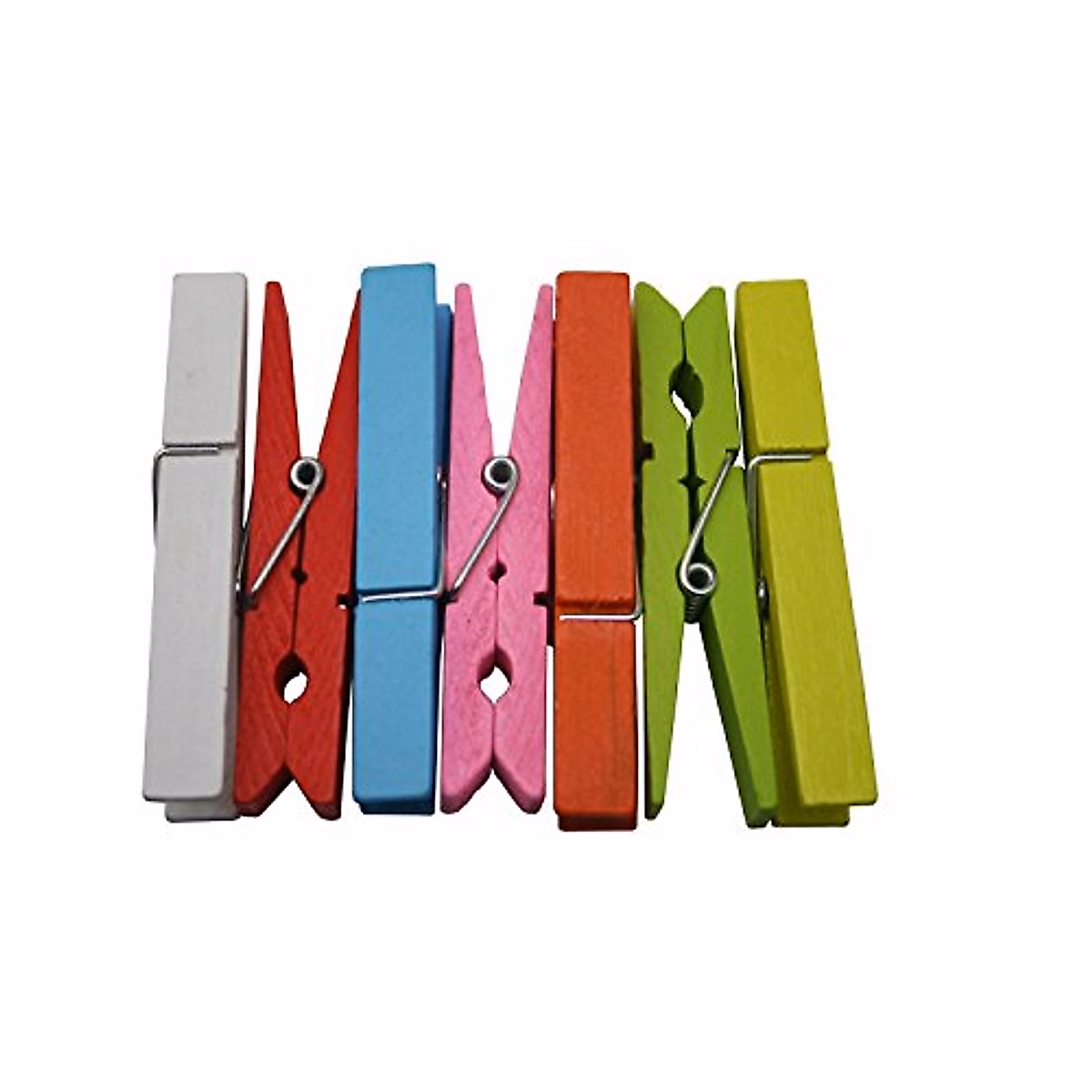 Jeffzhu Wood Craft Clothespins Pegs with Spring 2.9" Pack of 40 (Yellow)