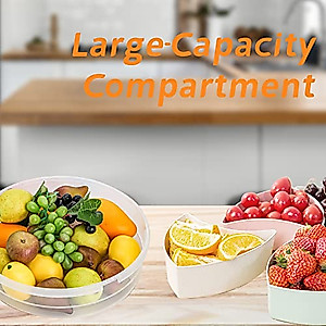 Round Divided Serving Tray Platter with Lid & Handle Storage Container, 5 Colorful Compartment Box Clear Organizer, Compartment Party Platter for Candy, Appetizer, Snack, Fruit, Nuts, Veggie, Parties