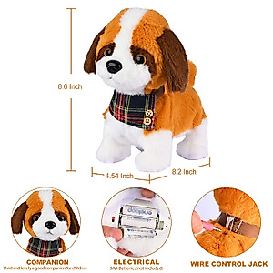 Remote Control Electronic Plush Puppy Toy Pet for Girls Kids Interactive Toys, Walks, Barks, Shake Tail, Pretend Dress Up Realistic Stuffed Animal Dog for 3 4 5+ Years Old Best Gift(Teddy)