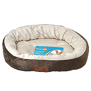 Petmate 290206 Aspen Pet Oval Cuddler Pet Bed, 20" x 16", Chocolate Brown