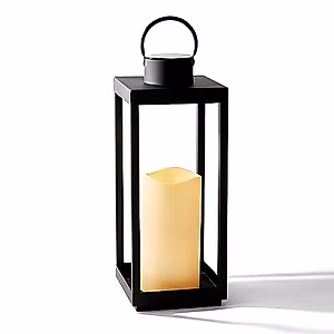 LampLust Solar Lantern Decorative Front Porch Decor,18 Inch Solar Lanterns Outdoor Waterproof, Modern Home Decor Porch Decorations Outdoor, Candle Lantern for Farmhouse Patio