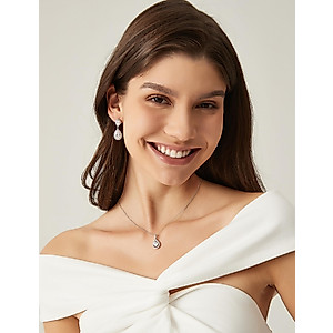 EAMTI 925 Sterling Silver Necklace for Women Cubic Zirconia Round Cut 1.25CT Pendant Necklace Dainty Jewelry Gifts for Women Mother's Day/Birthday/Anniversary Day/Valentine’s Day