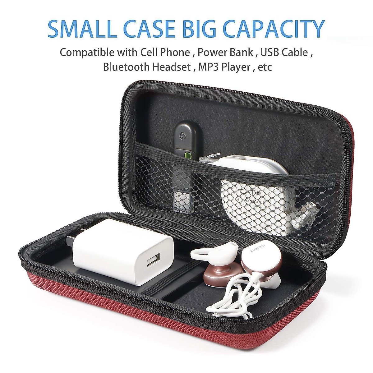 GLCON Hard Protective Travel Case, Electronic Organizer for Anker/Jackery/RAVPower Power Bank, Shockproof EVA Carrying Case for Cell Phones, Travel Gadgets for Cables, Car/GPS Accessories