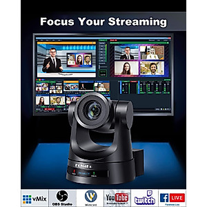 FoMaKo PTZ Camera 20x Optical Zoom AI Auto Tracking PoE HDMI Bundle PTZ Camera for Church Worship + PTZ Camera Controller (BH201 PTZ Bundle FMK20SDI +KC608)