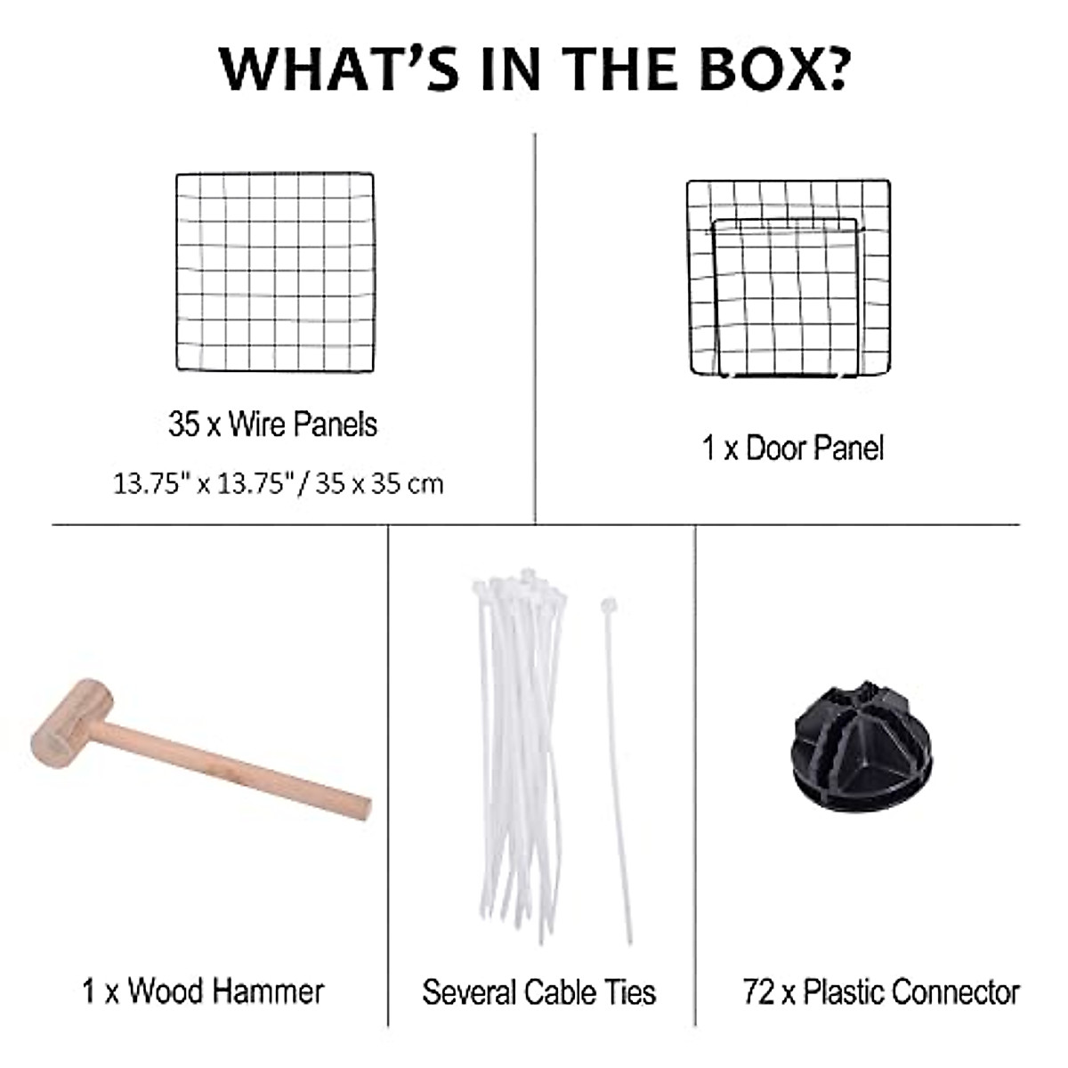 PawHut Pet Playpen DIY Small Animal Cage 36 Panels Portable Metal Wire Yard Fence with Door and Ramp for Rabbits, Kitten, Puppy 14 x 14 in