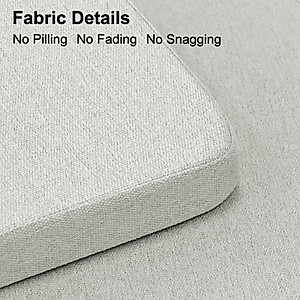 Shinnwa Chair Cushion with Ties for Dining Chairs [17 x 16.5 Inches] Non Slip Kitchen Dining Chair Pad and Seat Cushion with Machine Washable Cover - Off White