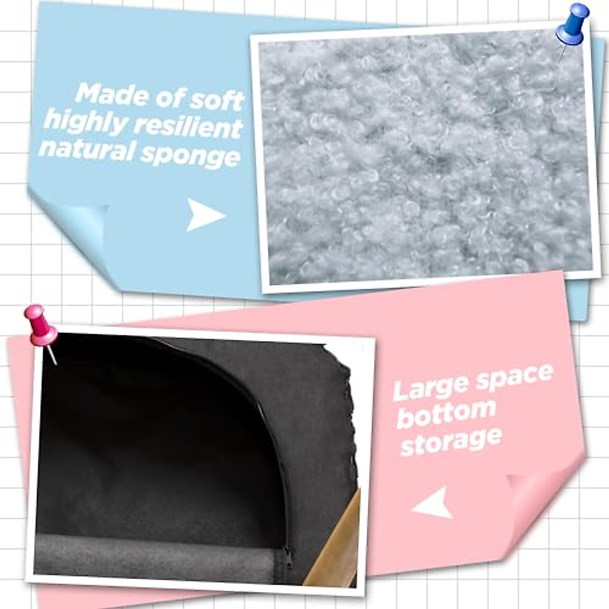 Fahomiss Cream Couch- Sofa Teddy Sectional Loveseat Comfortable Suitable for Living Room Bedroom Office Apartment Small Space Lounge 46.5" W (Blue loveseat)