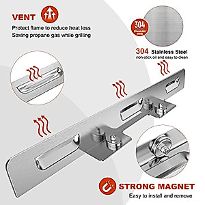 Demao Wind Guard for Blackstone Griddle 22 Inch,Stainless Steel Magnetic Wind Guard,Grill Accessories for Outdoor Cooking,Compatible with Rear Grease Cup, Hood and Side Shelf.