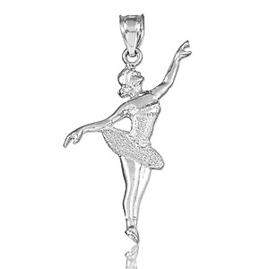 Sports Charm 925 Sterling Silver Ballet Dancer Charm Pendant