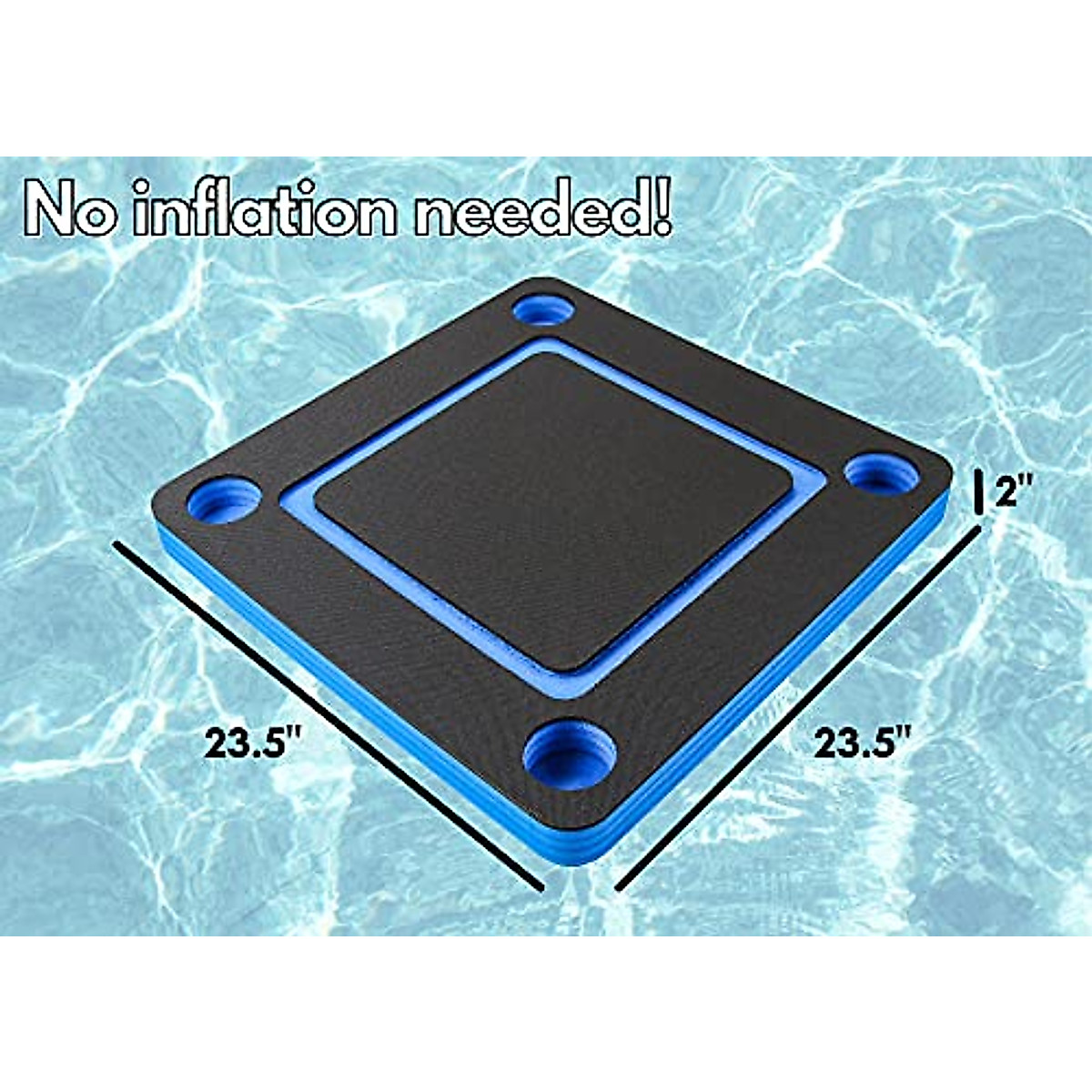 Polar Whale Floating Game or Card Table Blue and Black Tray for Pool or Beach Party Float Lounge Durable Foam 23.5 Inch Drink Holders with Waterproof Playing Cards Deck UV Resistant
