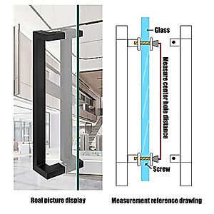 23.6in/31.5in/47.2in/59in Sliding Door Handle,Heavy-Duty Stainless Steel Push Pull Door Handle with Fittings,for Shower Glass Sliding/n Door/Interior Exterior Door