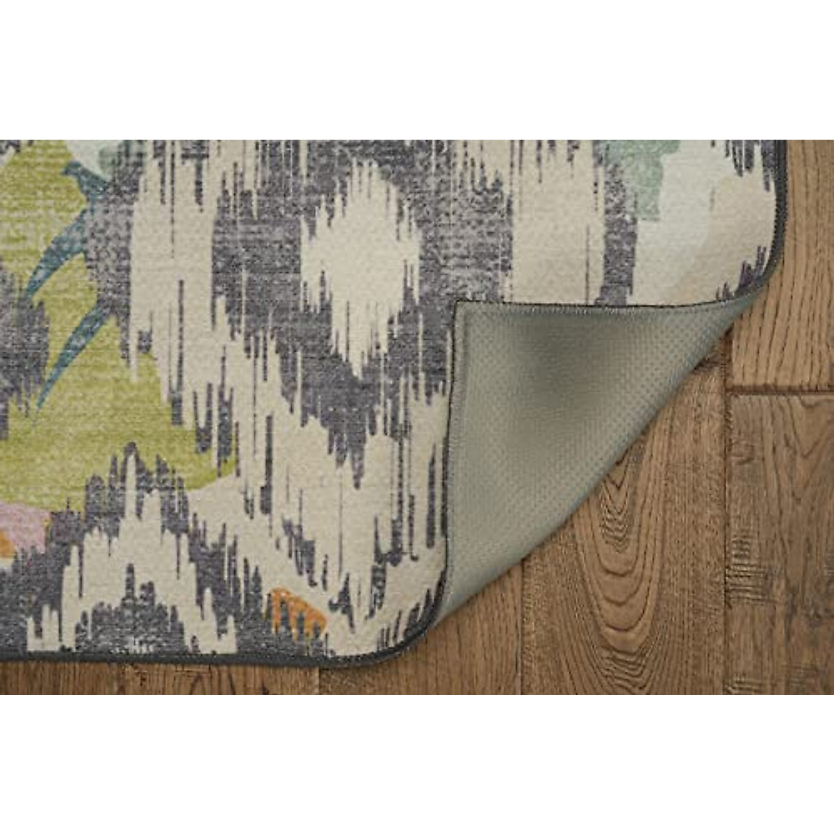 Linon The Anywhere Indoor Outdoor Washable Kauai Ivory & Charcoal 7' X 9' Area Rug