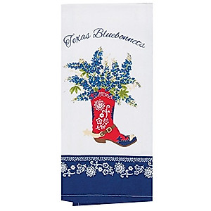 Kay Dee Designs Home Sweet Texas Bluebonnets Tea Towel and Cotton Terry Dishtowel (2 Item Bundle)