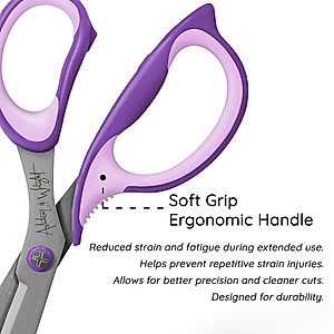 Ashton and Wright - Precision SG - Soft Grip Scissors for Office, Home, Kitchen, and Craft - 210mm / 8” - Steel Blades (Purple, Left Handed)