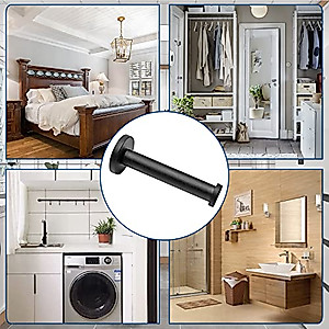 Augiimor 4Pcs Matte Black Round Hooks,Stainless Steel Black Robe Towel Hooks,Round Wall Towel Hooks Black Utility Shower Towel Hanger for Bedroom Bathroom & Kitchen (6"/15.2cm Length)