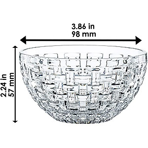 Nachtmann Bossa Nova Round Crystal Dip Bowls, Set of 4, Serving Dish for Sauce, Salsa, Ice Cream, and Dips, Giftable, 3.5 Ounce, Clear, Dishwasher Safe