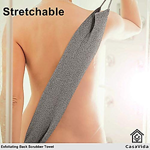Back Scrubber for Shower Towel - Back Scrubber Shower Cloth Nylon Japanese Stretchable Bath Exfoliating Towel Body Shower Wash Rear Scrub Wash Scrubbers Back Scrub Washcloth 2 Pack by CasaVida