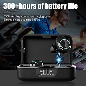 Soonic Bluetooth V5.3 Earbuds, Wireless Noise Cancelling Earbud, Compatible with Apple Android, Built-in Microphone, IPX7 Waterproof Earbud, 3300 mAh Large Power (Black)