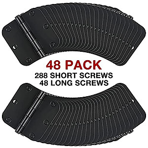 48 Pack Rounded Matte Black Door Hinges 3.5" x 3.5 Inch 5/8" Radius Interior 3 1/2 Inch Door Hinges Front Bifold Residential Standard Bedroom Indoor Door Hinge for Door Hardware Controls Matte Black