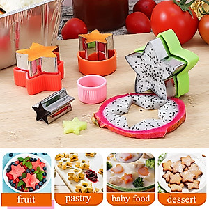 MUYIYAMEI Star Cookie Cutters Set Sandwich Cutter and Sealer Five-Pointed Star Cutter Star Shaped Cookie Cutter Biscuit Molds Fondant Cake Cheese Cutter Pastry Mold Bakeware Tools (Assorted Sizes)