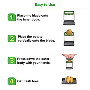 PrepNaturals 3-in-1 French Fry Cutter - Potato Cutter for Fries - Potato French Fry Cutter - French Fries Cutter - Vegetable Cutter - Food Chopper Manual Hand - Veggie Cutter - Vegetable Chopper