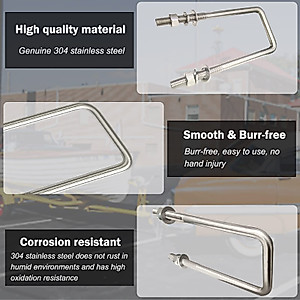FITHOIST 4Pack Square U-Bolt 1/2"-13 Thread Size, 304 Stainless Steel U Bolts 1/2" D x 3-1/16" W x 7-5/16" L with Washers & Nuts, for Replacement Parts and Accessories for Sailboat Trailer