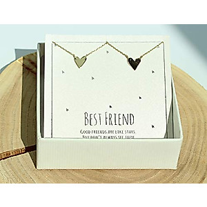 Heart necklace for 2 Best friend necklace for 2 BFF Necklace, friendship necklace for 2, gold dainty necklace, Christmas gift, Graduation gifts heart,valentines