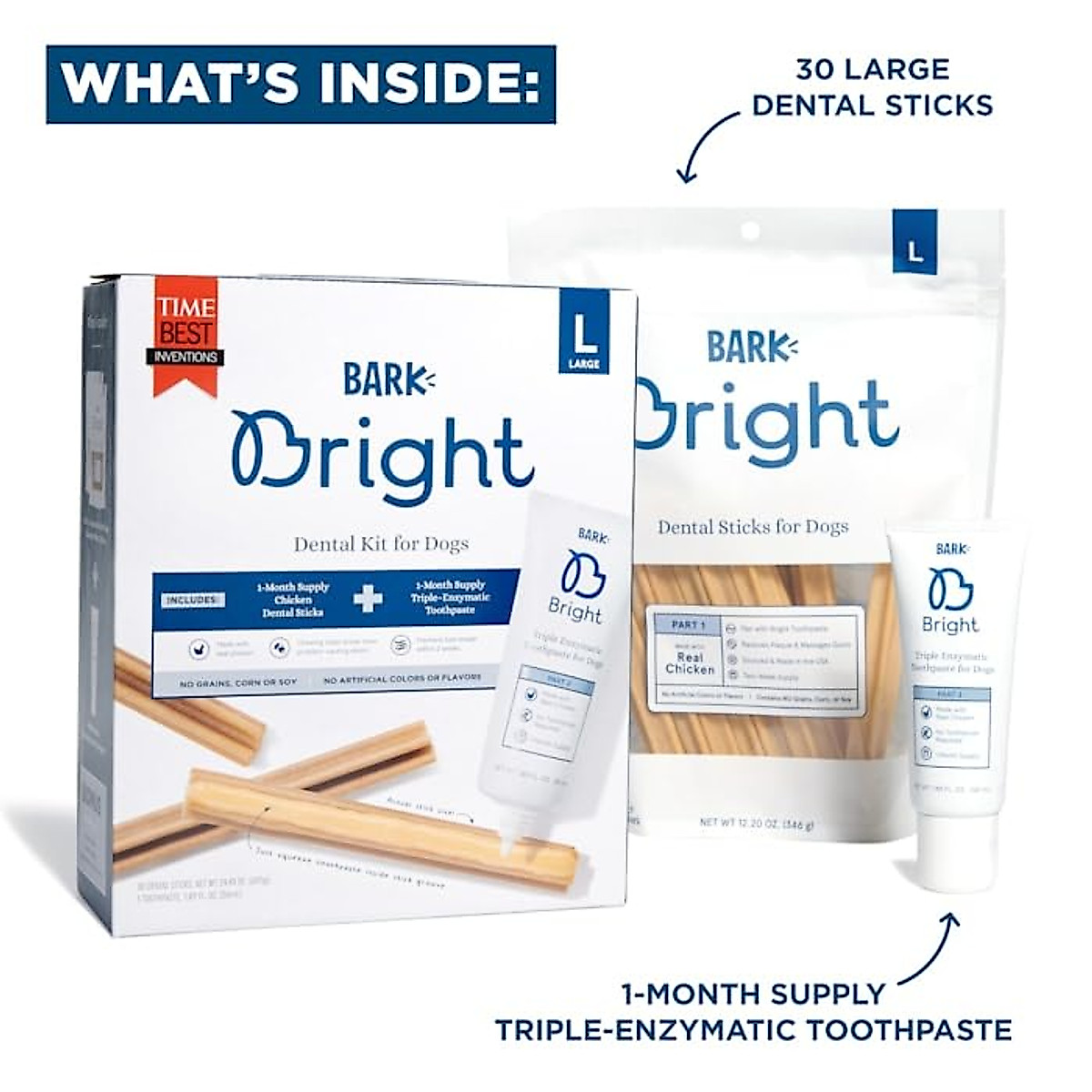 Bark BARK Bright Large Dental Kit for Dogs, 26.29 oz,31 Piece Set