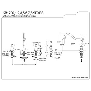 Kingston Brass KB1795PXBS Heritage 8-Inch Centerset Kitchen Faucet, Oil Rubbed Bronze