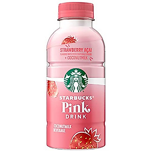 Starbucks Pink Drink, Strawberry Acai with Coconut Milk, 14oz Bottle