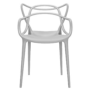 2xhome - Dining Room Chair - Grey - Modern Contemporary Designer Designed Popular Home Office Work Indoor Outdoor Armchair Living Family Room Kitchen