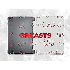 Cute Painted Breasts Art case Compatible with iPad Mini Air Pro 7.9 8.3 9.7 10.2 10.9 11 12.9 inch Pattern Cover New 2022 2021 Trifold Stand 3 4 5 6 7 8 9 Generation 579 (11" Pro 1/2/3 gen)
