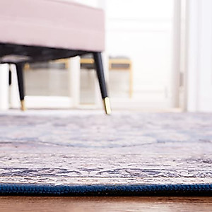SAFAVIEH Tucson Collection Runner Rug - 2'6" x 12', Blue & Charcoal, Persian Design, Non-Shedding Machine Washable & Slip Resistant Ideal for High Traffic Areas in Living Room, Bedroom (TSN137M)