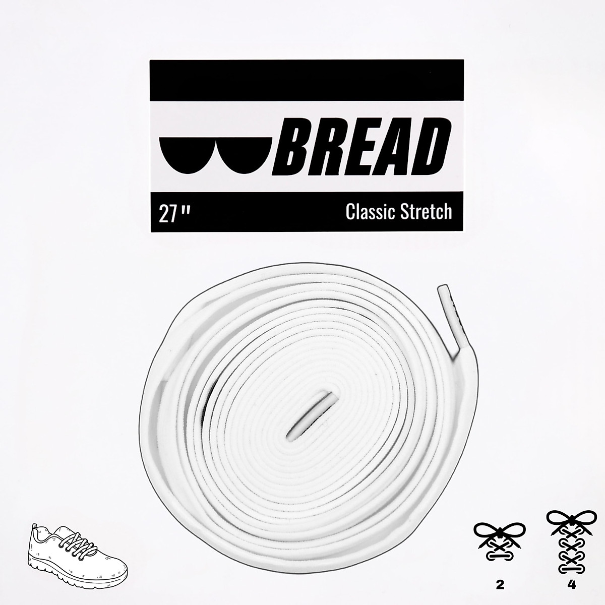 Bread Elastic Shoelaces Cloud White, 36"